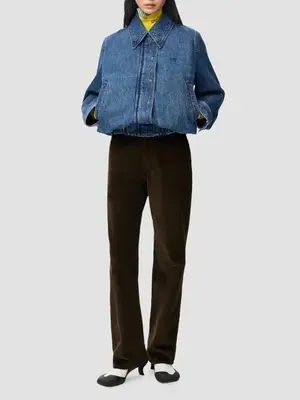 Loewe Drawstring Washed-denim Drawstring Jacket
