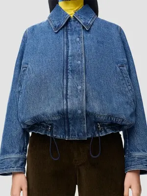 Loewe Drawstring Washed-denim Drawstring Jacket