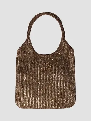 Miu Miu Ivy Sequin Mesh Shoulder Bag - Brown