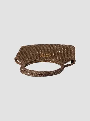 Miu Miu Ivy Sequin Mesh Shoulder Bag - Brown