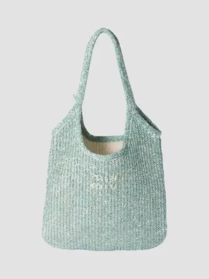Miu Miu Ivy Sequin Mesh Shoulder Bag - Green