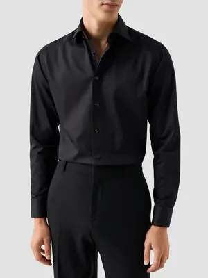 Eton Slim-fit Elevated Twill Shirt - Black