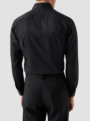 Eton Slim-fit Elevated Twill Shirt - Black
