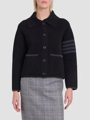 Thom Browne 4-bar Stripe Cotton Pique Hybrid Polo Jacket