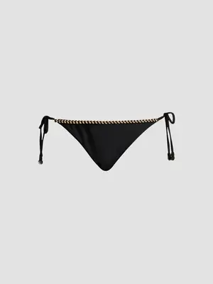 Ramy Brook Benni Braided Side-tie Bikini Bottom - Black
