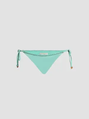 Ramy Brook Benni Braided Side-tie Bikini Bottom - Seaglass