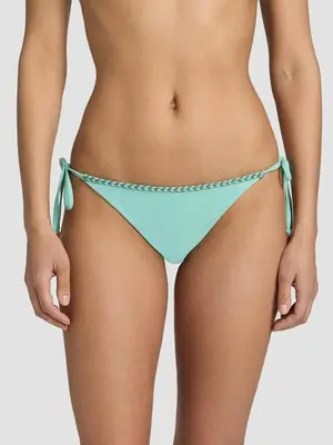 Ramy Brook Benni Braided Side-tie Bikini Bottom - Seaglass