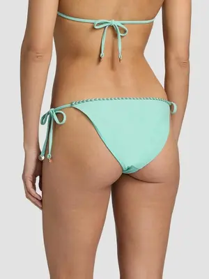 Ramy Brook Benni Braided Side-tie Bikini Bottom - Seaglass