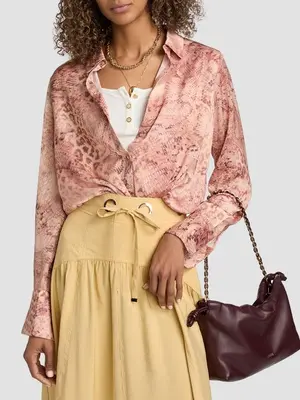 Ba&sh Cornelia Snakeskin-print Shirt