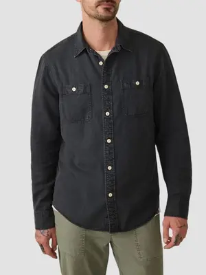 Faherty Brand The Tried & True Chambray Workshirt - Durango Black