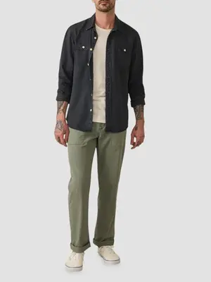 Faherty Brand The Tried & True Chambray Workshirt - Durango Black