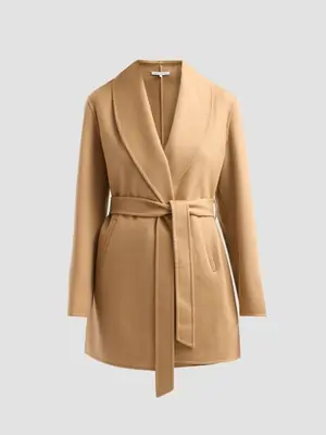 Sofia Cashmere Double Face Wool-cashmere-blend Belted Wrap Coat - Camel