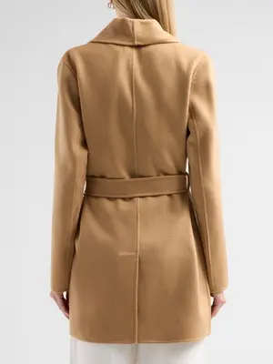 Sofia Cashmere Double Face Wool-cashmere-blend Belted Wrap Coat - Camel