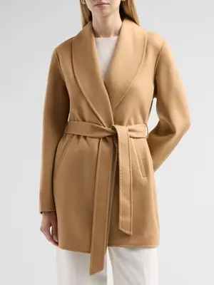 Sofia Cashmere Double Face Wool-cashmere-blend Belted Wrap Coat - Camel