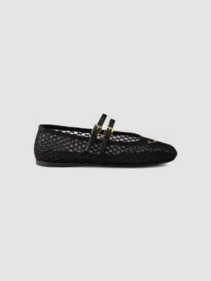 Prada Mesh Fabric Ballerinas - Black