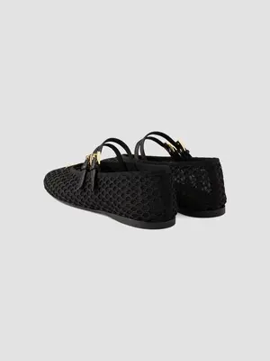 Prada Mesh Fabric Ballerinas - Black