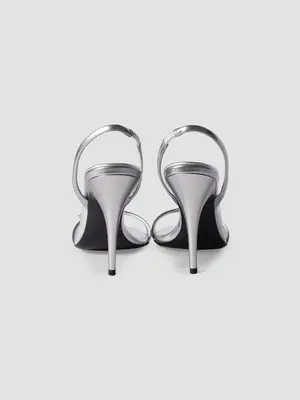 Miu Miu Metallic Leather Sandals - Silver