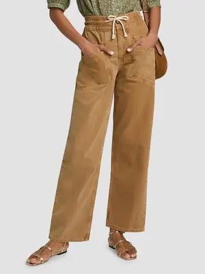 Ba&sh Fima Cotton-linen Drawstring Pants