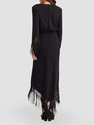 Tadashi Shoji Fringe-hem Cocktail Dress