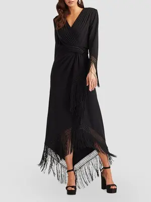 Tadashi Shoji Fringe-hem Cocktail Dress