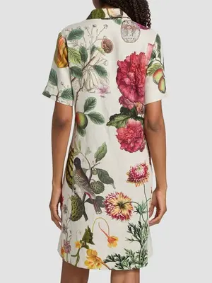 Libertine Hollyhock Floral Linen Preppy Minidress