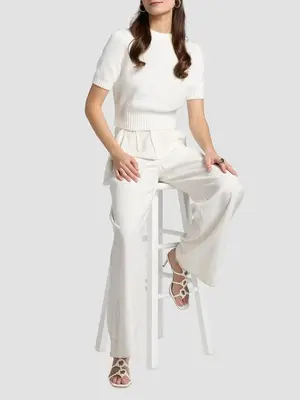 TOCCIN Elsie Short-sleeve Cotton Sweater