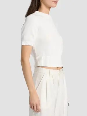 TOCCIN Elsie Short-sleeve Cotton Sweater