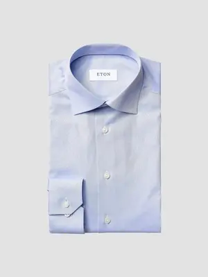 Eton Cotton-twill Contemporary-fit Dress Shirt - Blue