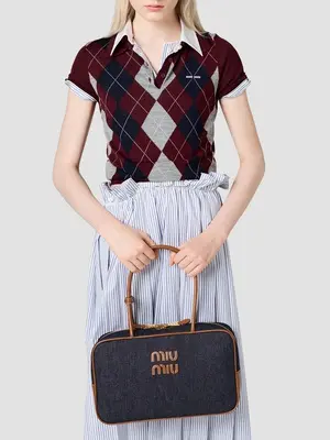 Miu Miu Beau Denim Top Handle Bag