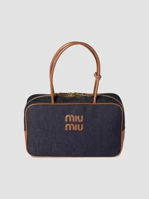 Miu Miu Beau Denim Top Handle Bag - Blue