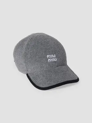 Miu Miu Fleece Baseball Cap - Grey