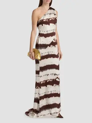 TOCCIN Somara One-shoulder Cascade Gown