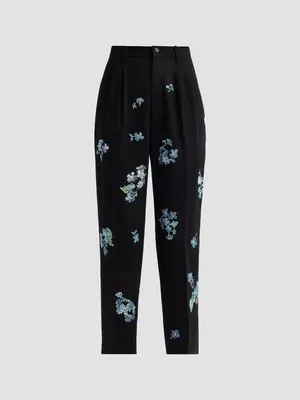 Libertine Bluebell Lane Embellished Tapered-leg Crop Ciggy Pants - Black