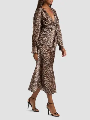 TOCCIN Viv -print Satin Maxi Slip Skirt