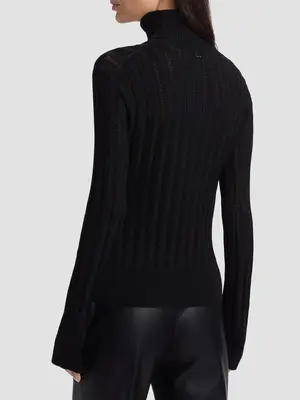 TOCCIN Nancy Pointelle Turtleneck Sweater