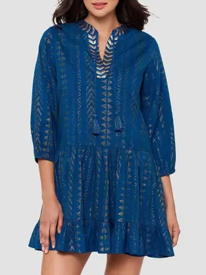 Miraclesuit Beach Etc. Cotton-blend Jacquard Minidress - Twilight