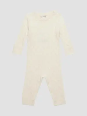 Sofia Cashmere Baby's Cable-knit Cashmere Coverall - Ivory