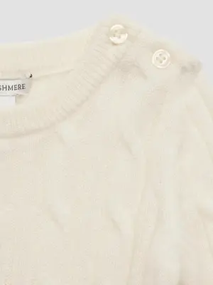 Sofia Cashmere Baby's Cable-knit Cashmere Coverall - Ivory