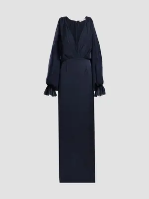 Ramy Brook Leesa Silk-blend Gown - Navy