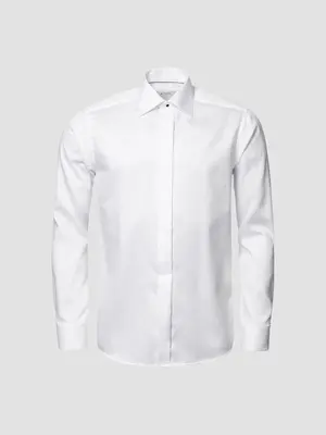 Eton Contemporary-fit Diamond-weave Formal Shirt