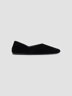 Khaite Jane Pebbled Suede Flats