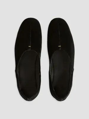 Khaite Jane Pebbled Suede Flats