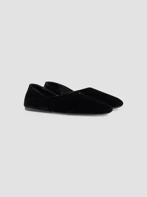 Khaite Jane Pebbled Suede Flats