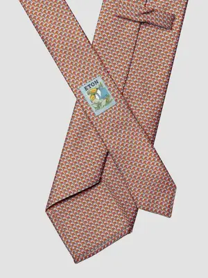 Eton Geometric Silk Tie - Orange