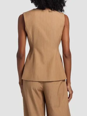 TOCCIN Tibbie Pinstriped Cutaway Vest