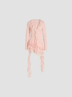 Ronny Kobo Lyla Ruffled Jersey Minidress