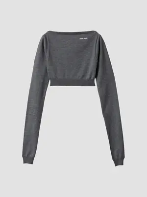 Miu Miu Wool Boatneck Sweater - Grey