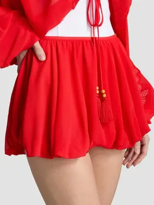 Ramy Brook Maddy Pleated Miniskirt - Flame
