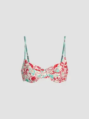 Ramy Brook Mona Floral Underwire Bikini Top - Flame Combo