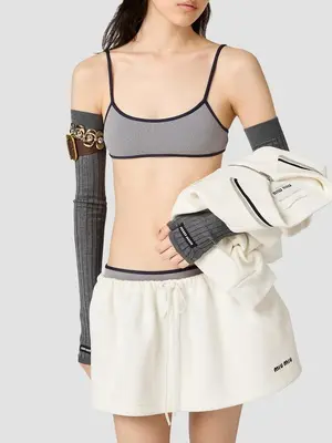 Miu Miu Technical Knit Swimsuit - Grey